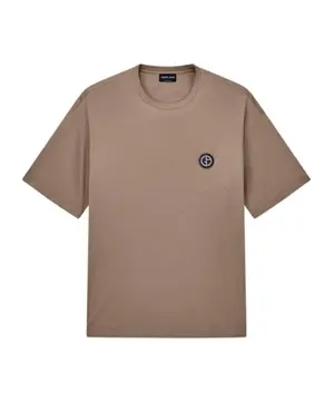 Giorgio Armani T-shirt Regular Fit In Cotton And Modal Interlock Jersey - Brown