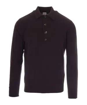 Eleventy Long-sleeved Polo Shirt - Black