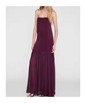 ANINE BING Clementine Pleated-skirt Maxi Dress