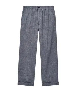 Giorgio Armani Straight-leg Rolled-up Casual Pants - Light Gray