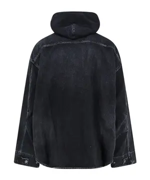 Balenciaga Denim Cargo Jacket With Hood