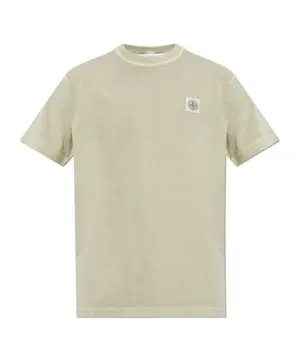 Stone Island Logo Patch Crewneck T-shirt - Nude