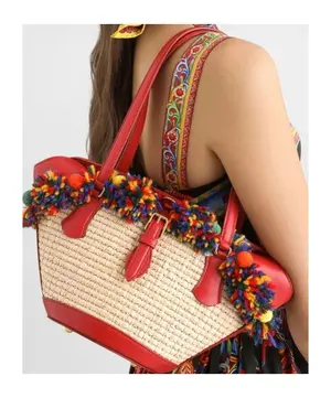 Dolce & Gabbana Raffia Coffa Capri Bag