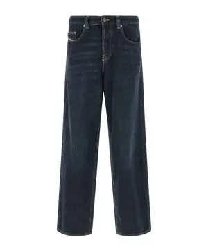 DIESEL® Belt-loop Jeans With Contrast Stitching And Logo Patch