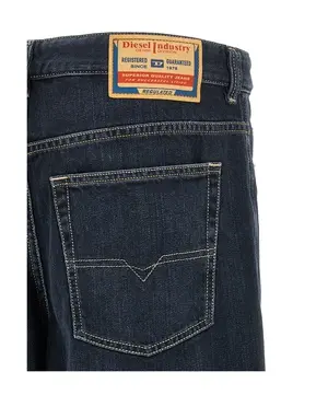 DIESEL® Belt-loop Jeans With Contrast Stitching And Logo Patch