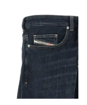 DIESEL® Belt-loop Jeans With Contrast Stitching And Logo Patch