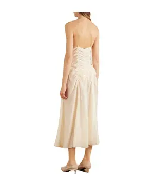 Khaite Ruched Silk-blend Midi Dress