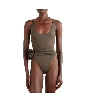 Magda Butrym Embellished Gathered Swimsuit