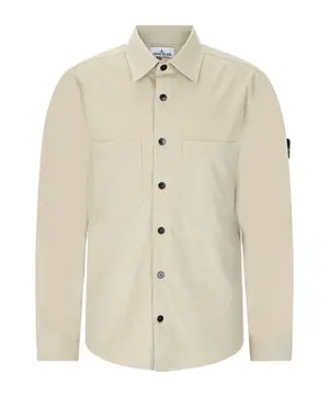 Stone Island Corduroy-texture Logo-patch Shirt