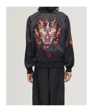 Y3 Embroidered Graphic Satin Souvenir Jacket