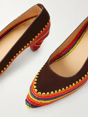 Gabriela Hearst Peggy Crocheted Suede Pumps
