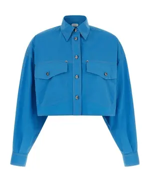 Versace Medusa' Button Shirt - Blue