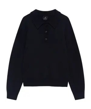 ANINE BING Lee Polo Sweater Navy - Black