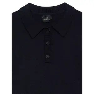 ANINE BING Lee Polo Sweater Navy