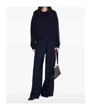 ANINE BING Lee Polo Sweater Navy
