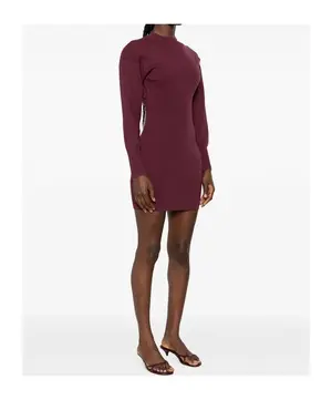 ANINE BING Ribbed-knit Long-sleeve Mini Dress