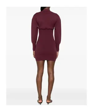 ANINE BING Ribbed-knit Long-sleeve Mini Dress