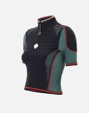 Casablanca High-neck Half-zip Top