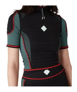 Casablanca High-neck Half-zip Top