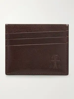 Brunello Cucinelli Logo-debossed Full-grain Leather Cardholder - Brown