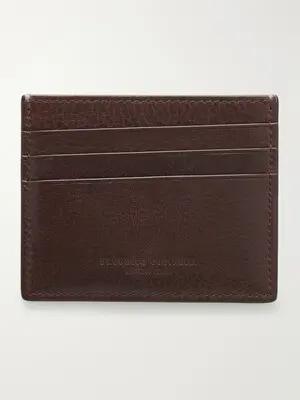 Brunello Cucinelli Logo-debossed Full-grain Leather Cardholder