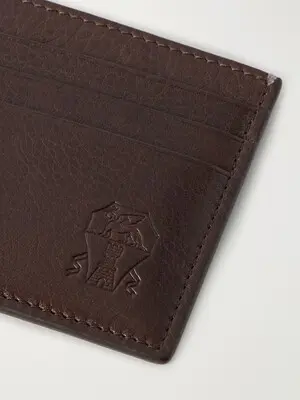 Brunello Cucinelli Logo-debossed Full-grain Leather Cardholder