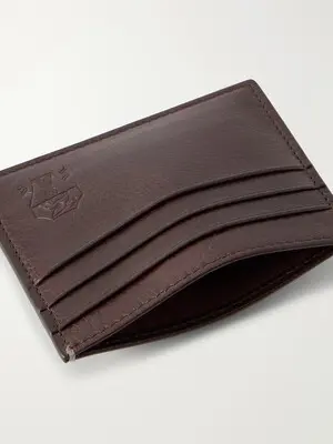 Brunello Cucinelli Logo-debossed Full-grain Leather Cardholder