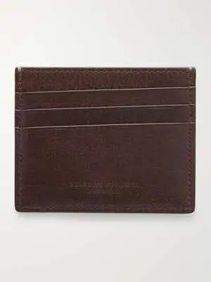 Brunello Cucinelli Logo-debossed Full-grain Leather Cardholder