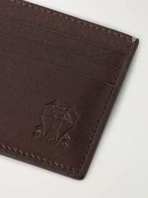 Brunello Cucinelli Logo-debossed Full-grain Leather Cardholder