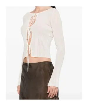 Pinko Ribbed Front Tie Jumper