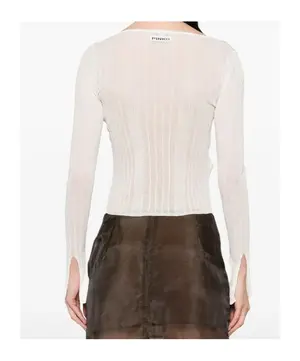 Pinko Ribbed Front Tie Jumper