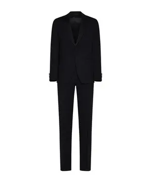 LARDINI Single-breasted Wool-blend Suit - Black