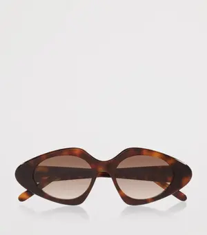 Loewe Tortoiseshell Triangle Slim Sunglasses
