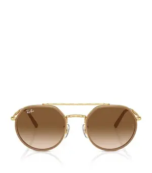 Ray-ban Metal Irregular Sunglasses - Gold
