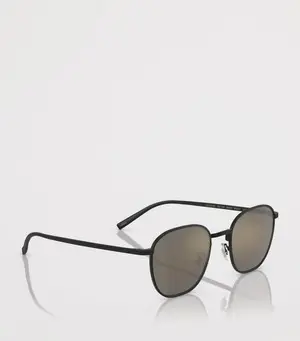Oliver Spencer Titanium Rynn Square Sunglasses