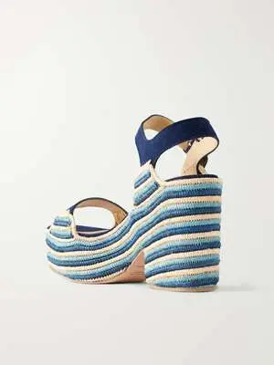 Gabriela Hearst Dardis 100 Crocheted Suede Platform Sandals