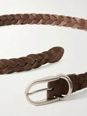 Brunello Cucinelli 3cm Woven Suede Belt