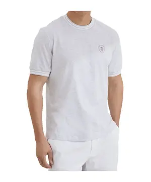 Brunello Cucinelli Logo-embroidered Crew-neck T-shirt - White