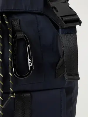 A.p.c. Logo-print Rip-stop Shell Backpack - Blue