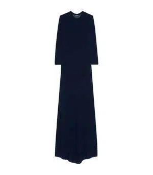 TOM FORD Cashmere-silk-blend Sheer Back Maxi Dress - Navy