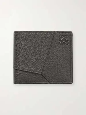 Loewe Puzzle Edge Panelled Full-grain Leather Bifold Wallet - Gray