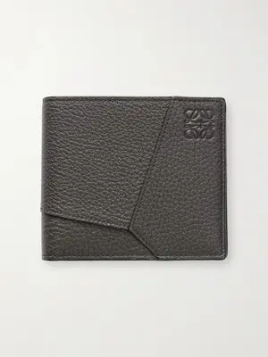 Loewe Puzzle Edge Panelled Full-grain Leather Bifold Wallet - Gray