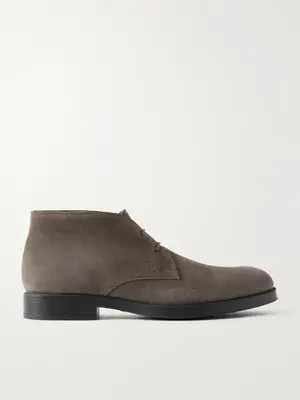 TOD'S Suede Lace-up Boots - Brown