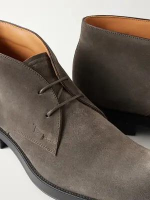 TOD'S Suede Lace-up Boots - Brown
