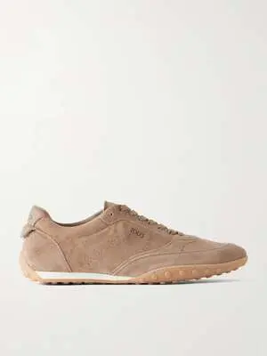 TOD'S Panelled Leather-trimmed Suede Sneakers