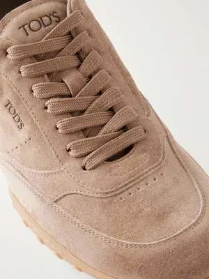 TOD'S Panelled Leather-trimmed Suede Sneakers