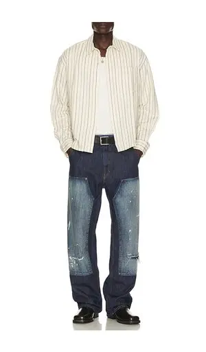 BOUND Porto Herringbone Stripe Long Sleeve Shirt
