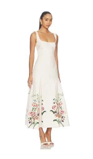 Clea Charlie Pleat Dress In Cream