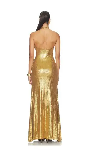 Delfi Oriel Dress In Metallic