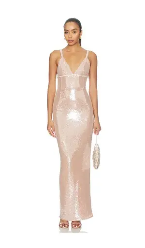 BRONX BANCO Liana Allegra Maxi Dress - Nude